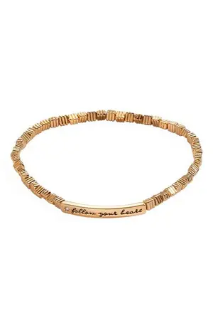 ALEX AND ANI Follow Your Heart Stretch Bracelet - Gold