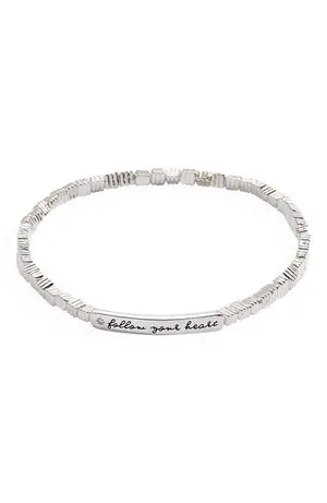 ALEX AND ANI Alex And Ani Follow Your Heart Stretch Bracelet Silver