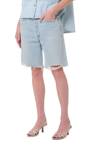 AGOLDE 90s Long Cutoff Denim Shorts