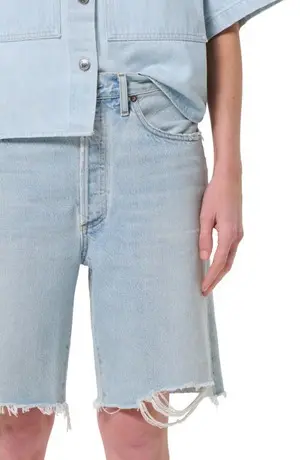 AGOLDE 90s Long Cutoff Denim Shorts