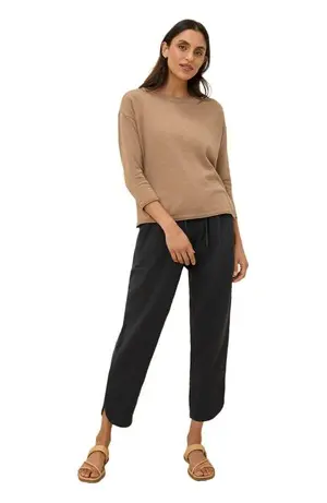 PACT Organic Cotton Coastal Double Gauze Tapered Pull-on Pant - Black