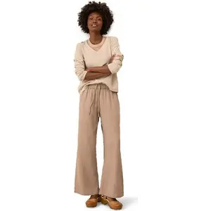 PACT Organic Cotton Coastal Double Gauze Split Hem Pant - Stucco