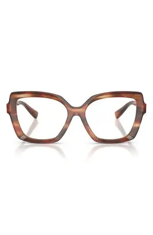 Dolce & Gabbana 55mm Butterfly Eyeglasses - Striped Brown