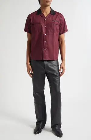 MIDNIGHT RODEO Chain Stitch Piped Voile Camp Shirt
