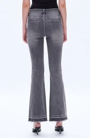 BAYEAS Release Hem Flare Jeans - Gray