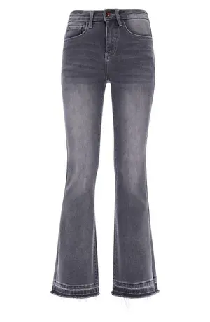 BAYEAS Release Hem Flare Jeans - Gray