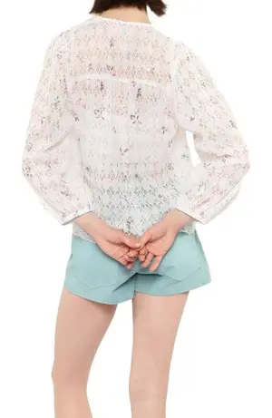 Anna Sui Embroidered Lacey Trellis Blouse