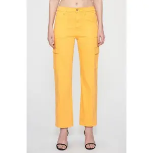 BAYEAS Angel High-waist Ankle Cargo Pants - Orange