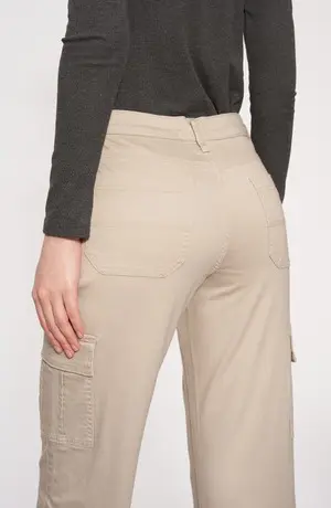 BAYEAS Angel High-waist Ankle Cargo Pants - Stone
