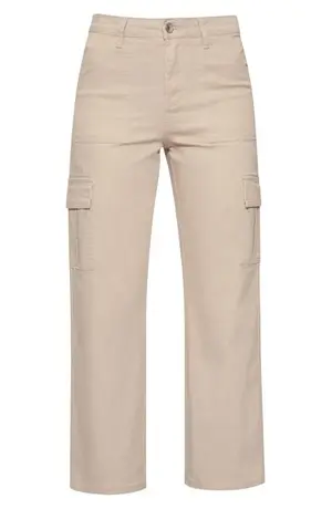 BAYEAS Angel High-waist Ankle Cargo Pants - Stone