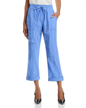 Women's Gingham Drawstring Cargo Pants