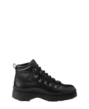 Prada Brixxen Leather Booties - Black