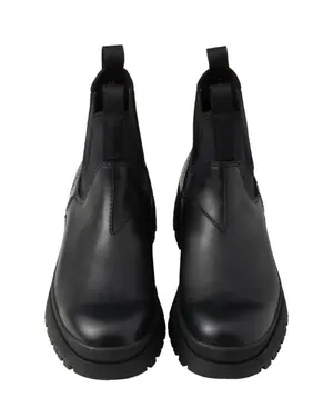 Prada Leather And Stretch Fabric Brixxen Boots