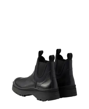 Prada Leather And Stretch Fabric Brixxen Boots