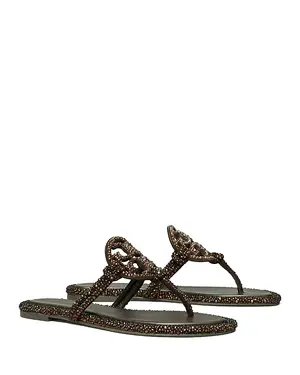 Tory Burch Miller Knotted Crystal Sandal - Cocoa