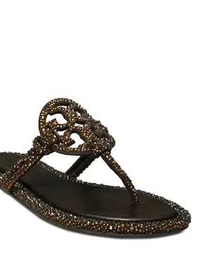 Tory Burch Miller Knotted Crystal Sandal - Cocoa