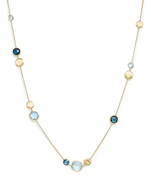 Marco Bicego 18k Yellow Gold Jaipur Topaz Collar Necklace - Blue/gold