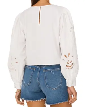 Vince Camuto Embroidered Long Sleeve Blouse