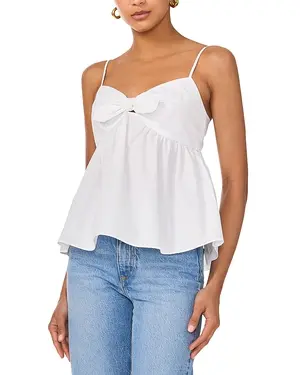 1.State Front Tie Tank Blouse