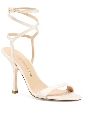 STUART WEITZMAN Nudist Wrap 100 Strappy High Heel Sandals - Cream
