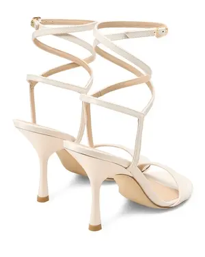 STUART WEITZMAN Nudist Wrap 100 Strappy High Heel Sandals - Cream