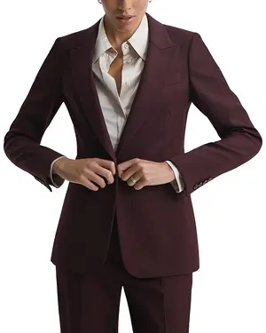 REISS Jade Single-breasted Blazer - Berry