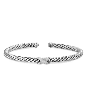 David Yurman Cable Flex X Station Bracelet - Silver