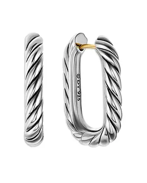 David Yurman Dy Madison Cable Hoop Earrings - Silver