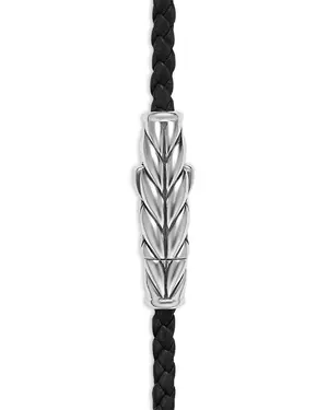 David Yurman Chevron Triple Wrap Bracelet, 3mm - Black