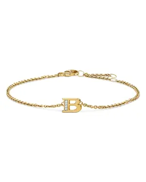 David Yurman Petite Pave Initial Chain Bracelet - B