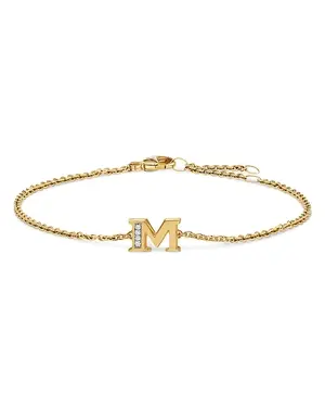 David Yurman Petite Pave Initial Chain Bracelet - M