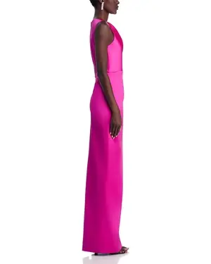 Rickie Freeman For Teri Jon Mikado Ruched Tank Gown
