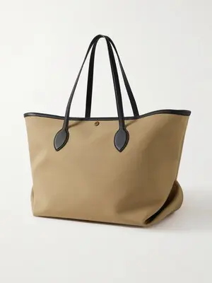 Khaite Amalia Textured Leather-trimmed Canvas Tote