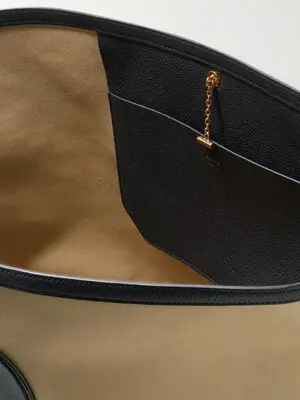 Khaite Amalia Textured Leather-trimmed Canvas Tote