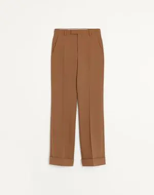 Valentino Garavani Nylon Gabardine Cuffed Trousers - Nut