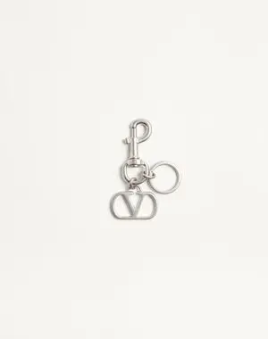 Valentino Garavani Vlogo Signature Metal Bag Charm With Key - Palladium