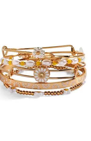 ALEX AND ANI Daisy Bangle Bracelet Set Of 5