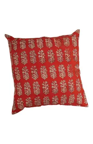 NINÉH Red Ember Hand Block Print Pillowcover - Brick Red