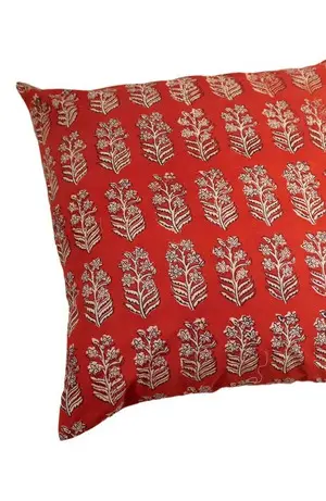 NINÉH Red Ember Hand Block Print Pillowcover