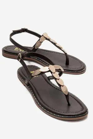 FOREVER & ALWAYS SHOES Marea Leather Flat Sandal - Brown