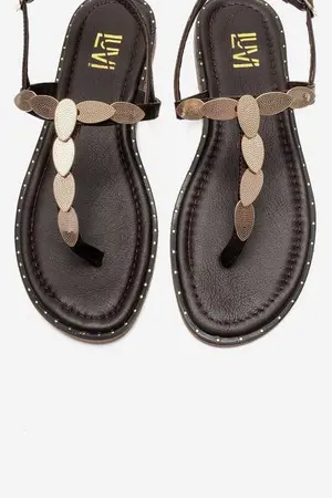 FOREVER & ALWAYS SHOES Marea Leather Flat Sandal - Brown