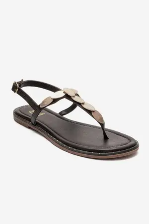 FOREVER & ALWAYS SHOES Marea Leather Flat Sandal - Brown