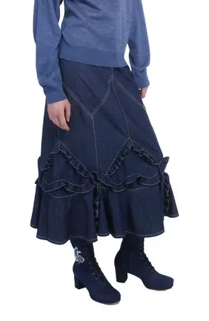 Anna Sui Ruffle Maxi Skirt