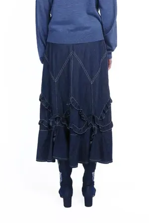 Anna Sui Ruffle Maxi Skirt