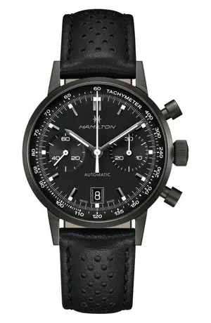 Hamilton American Classic Intramatic Chronograph Leather Strap Watch