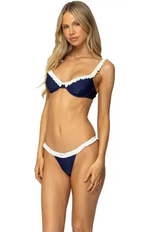 EDIKTED Kellie Underwire Bikini Top - Navy