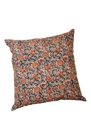 NINÉH Sunset Horizon Kalamkari Handcrafted Pillowcover - Multi-colored Foral Pattern