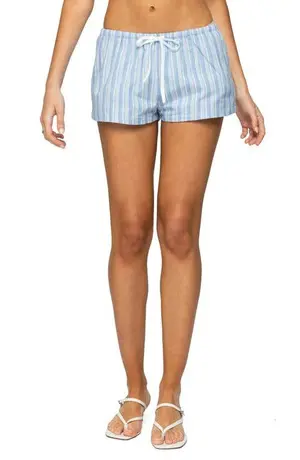 EDIKTED Birkley Stripe Pull-on Shorts - Blue