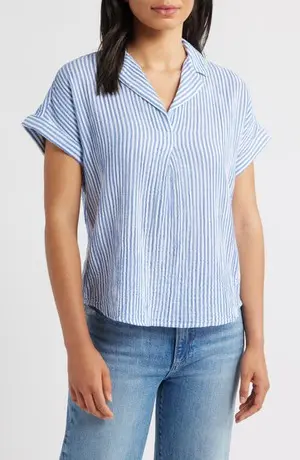 Beachlunchlounge Curved Hem Shirts For Women