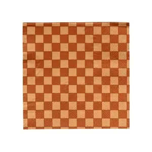 JOLLITY & CO Checkered Large Napkins - Café Con Leche